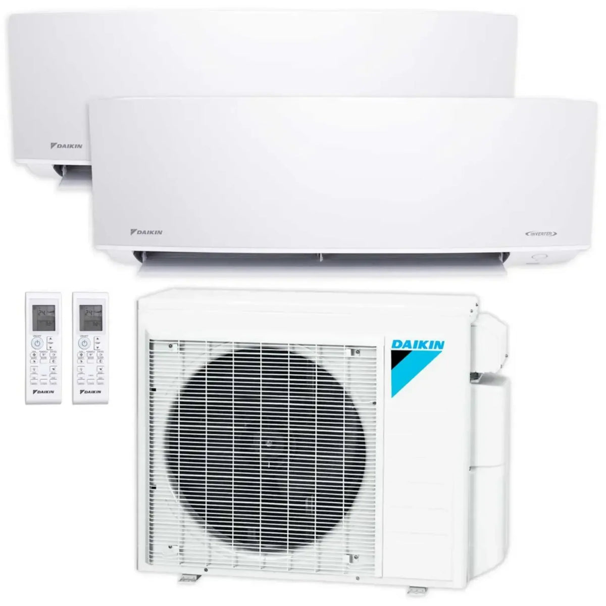 Daikin - 12,000 BTU 2-Zone Wall Mounted Ductless Mini Split AC and Con ...